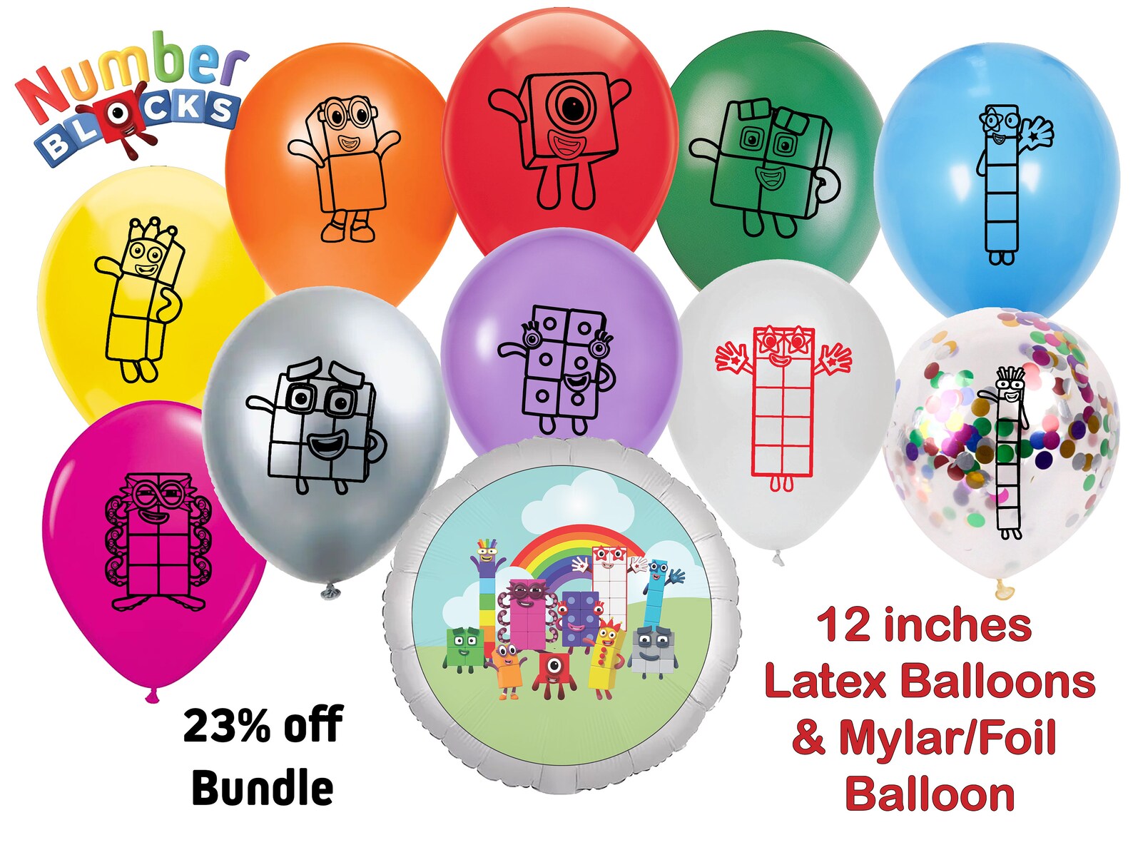 Numberblocks Birthday Decoration Party Supplies 12 Inches - Etsy