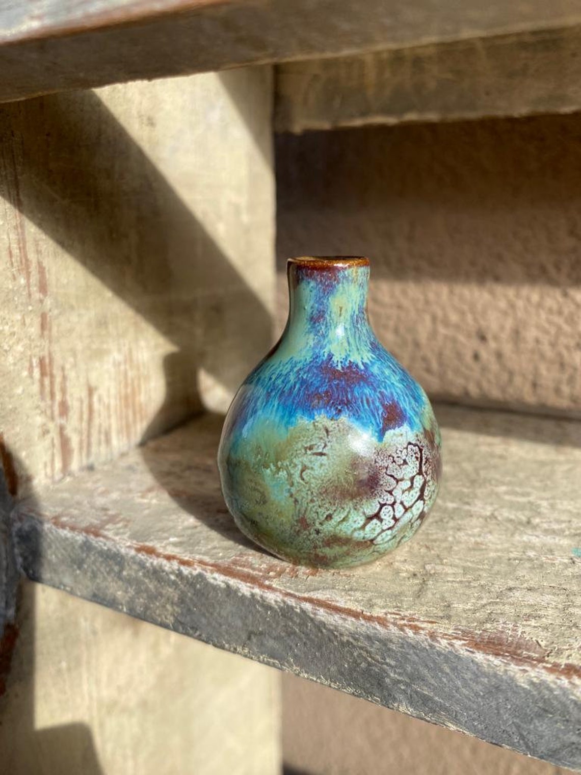 Ceramic Vase, Miniature Ceramic Vase, Tiny Pottery, Hand-thrown, Shelf ...