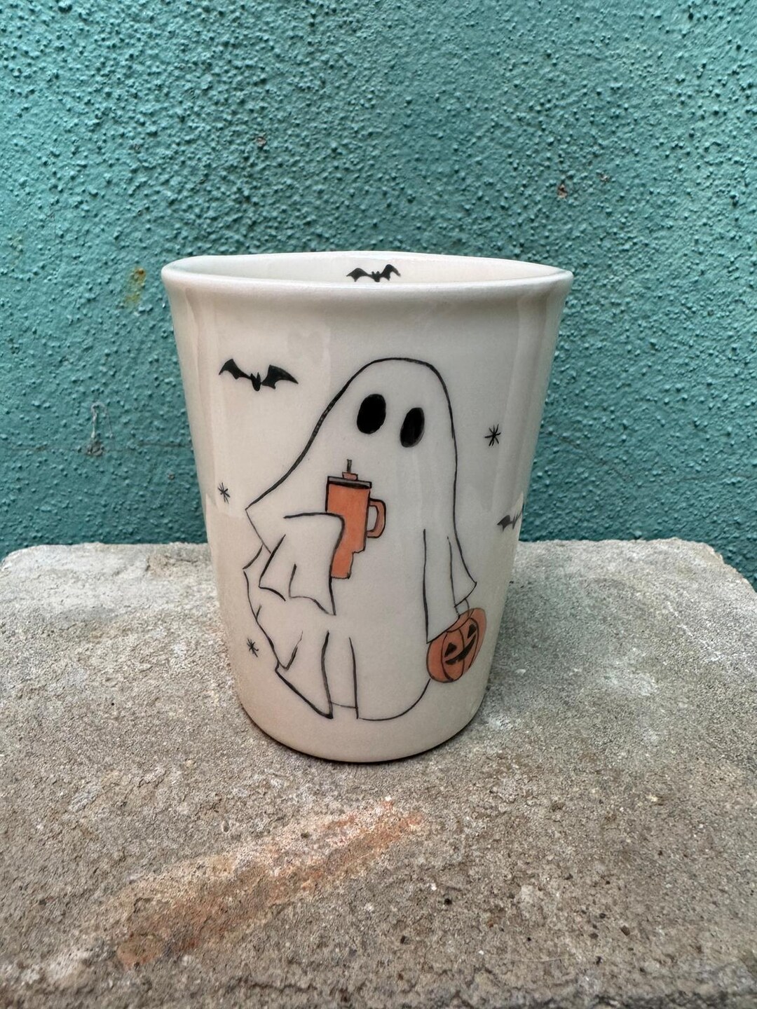 Halloween Ghost Ceramic Mug, Cute Ghost, Halloween Mug, Handmade ...