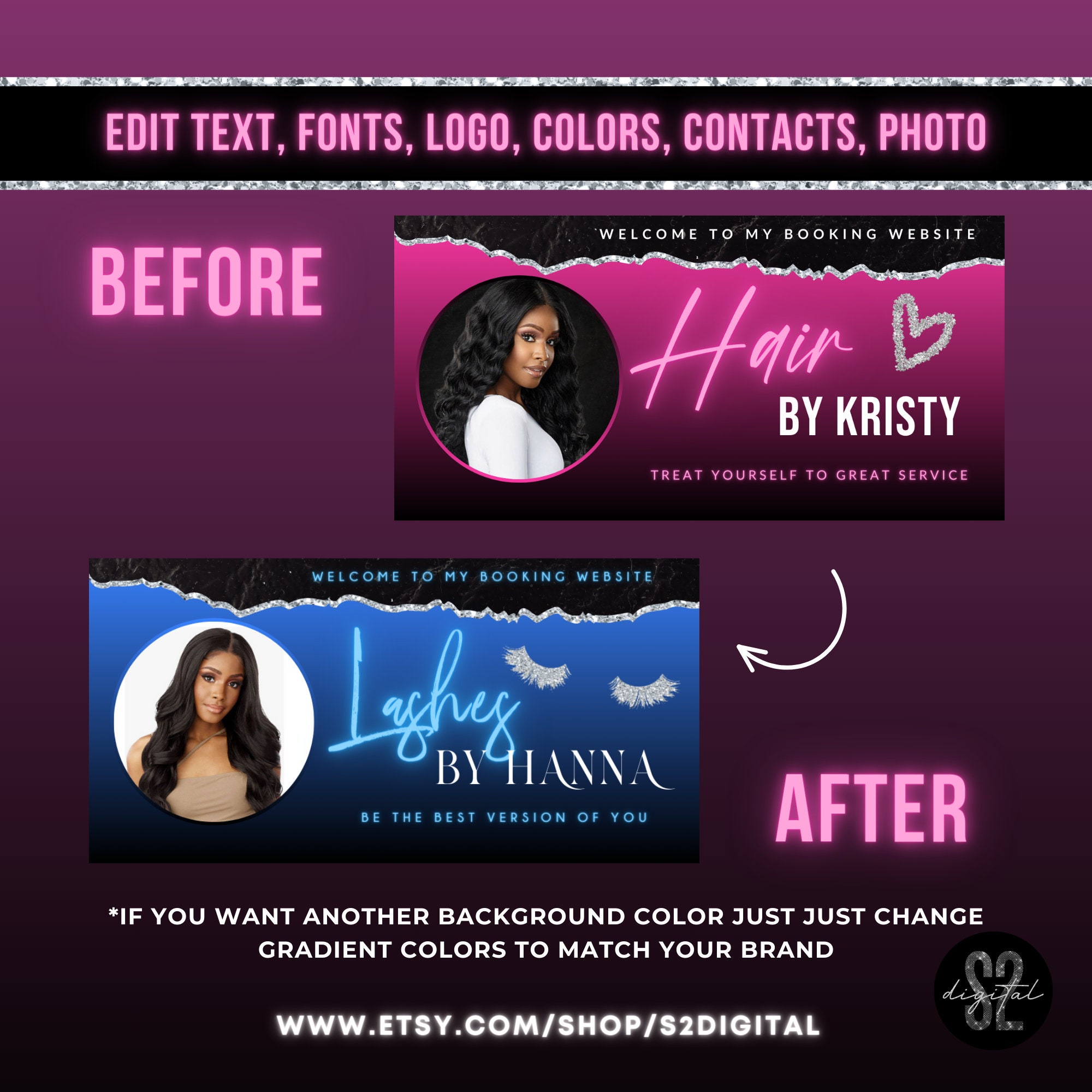 Hair Acuity Scheduling Template, Hair Stylist Branding Website Template ...
