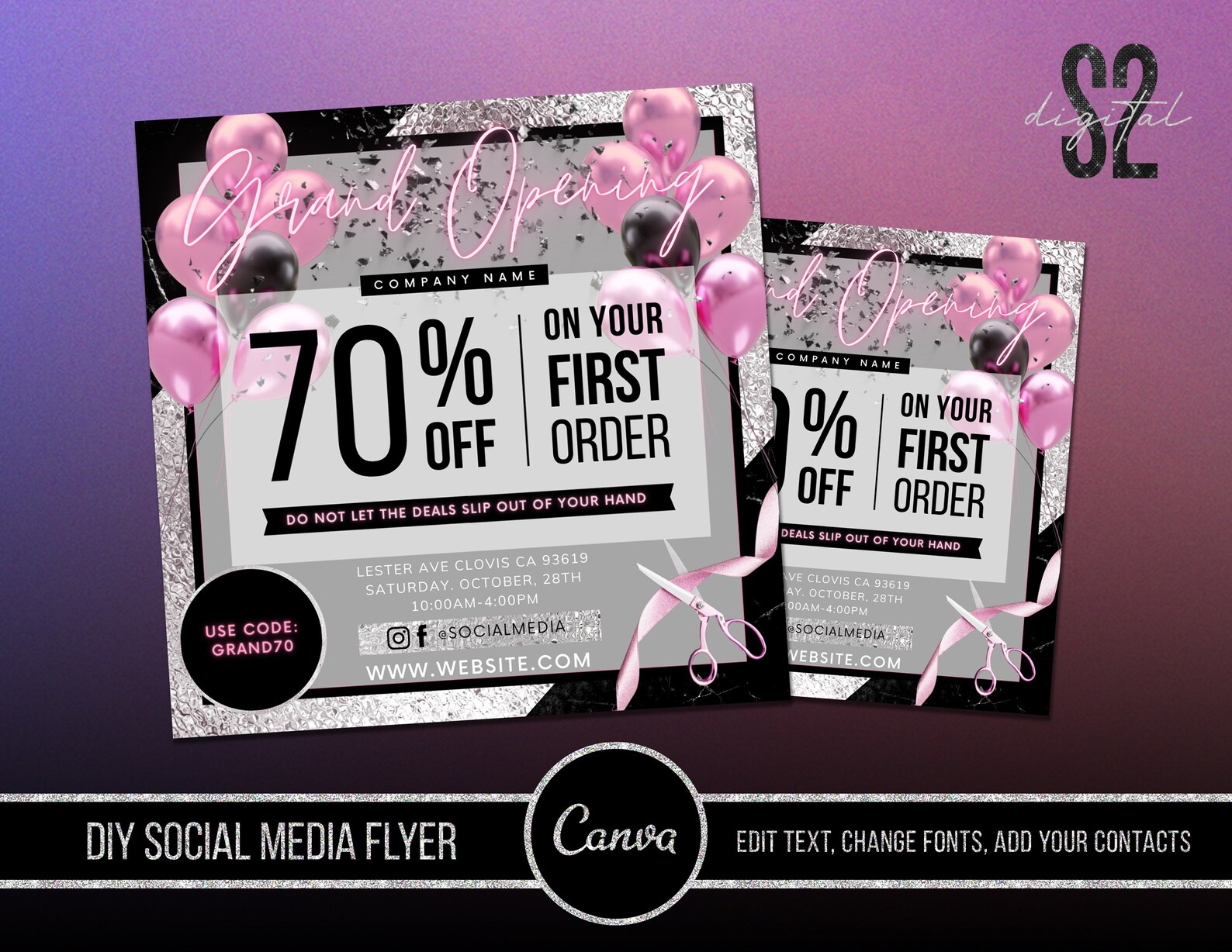 Grand Opening Flyerdiy Grand Opening Social Media | Etsy