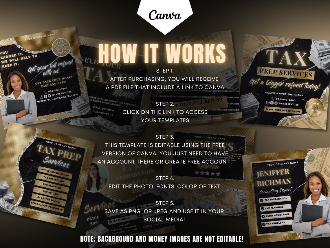 Tax Prep Flyers Bundle Template 8 Tax Preparation Accounting - Etsy