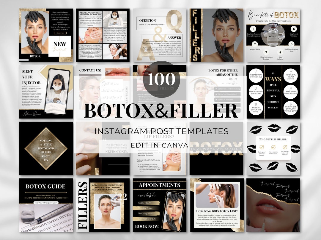 Botox and Filler Instagram Posts, Botox and Filler Templates, Injector ...