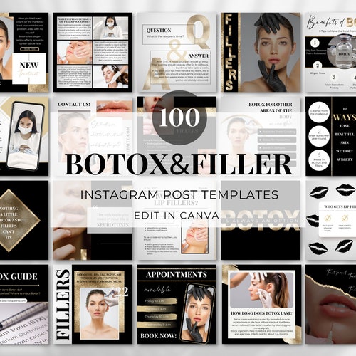 Botox and Filler Instagram Posts Canva Instagram Templates - Etsy