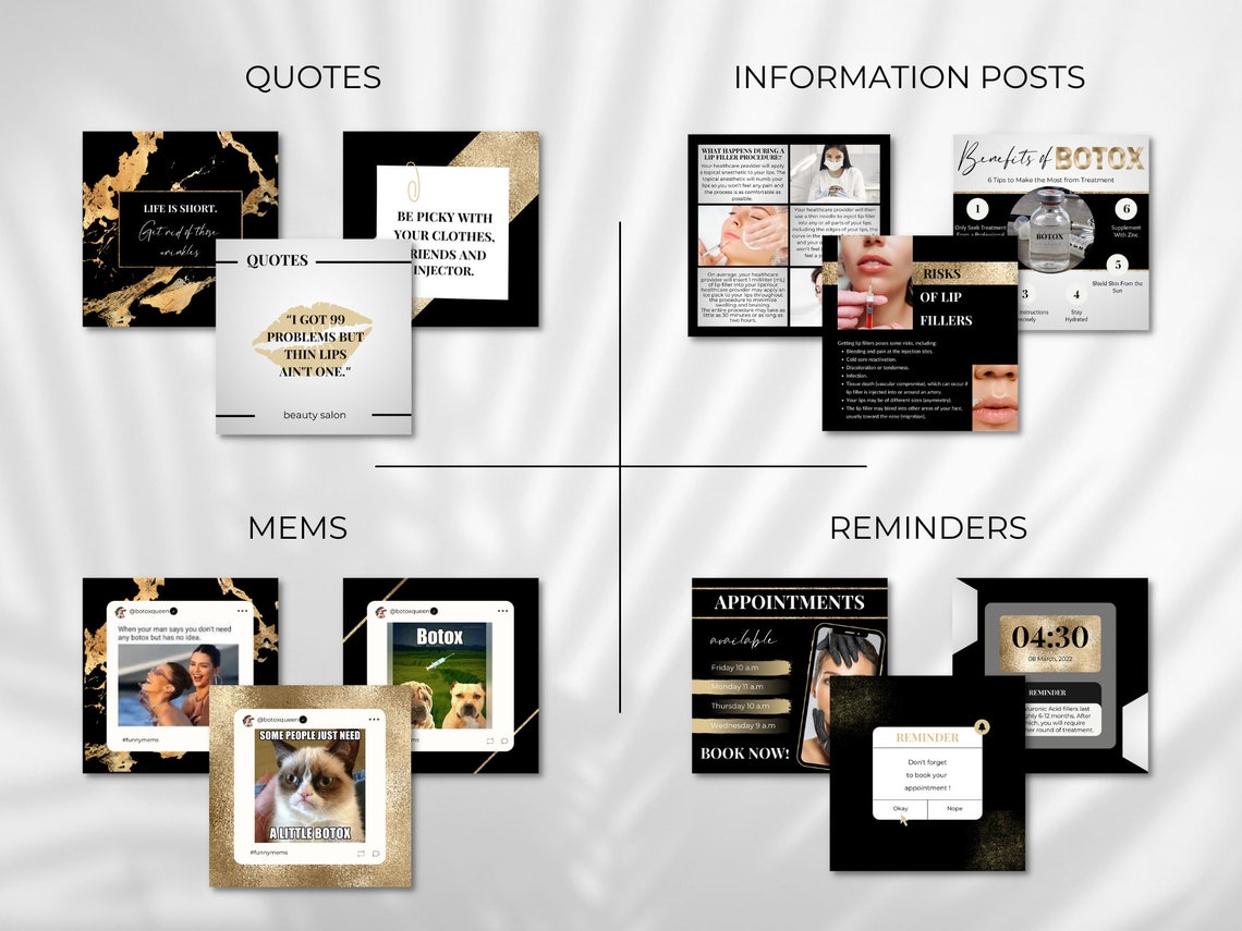 Botox and Filler Instagram Posts, Botox and Filler Templates, Injector ...