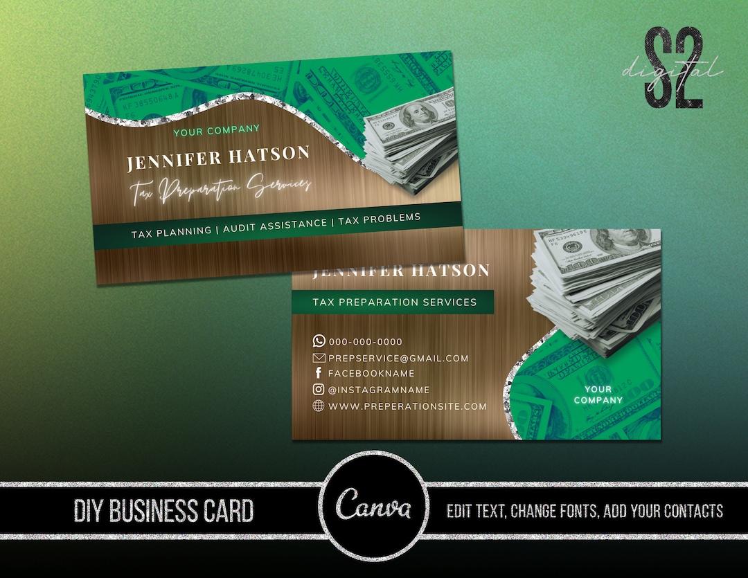 DIY Tax Preparer Business Card, Tax Preparation Business Card Template ...