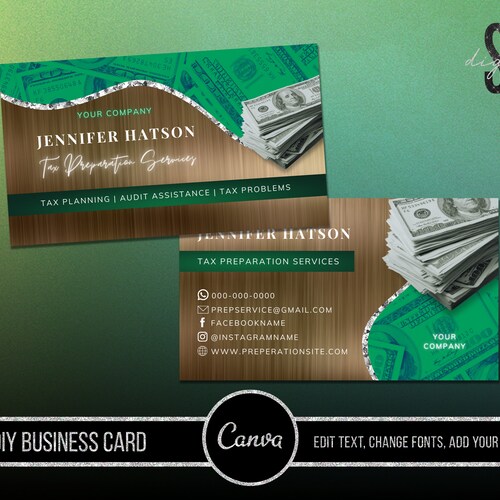 DIY Tax Preparer Business Card Tax Preparation Business Card - Etsy