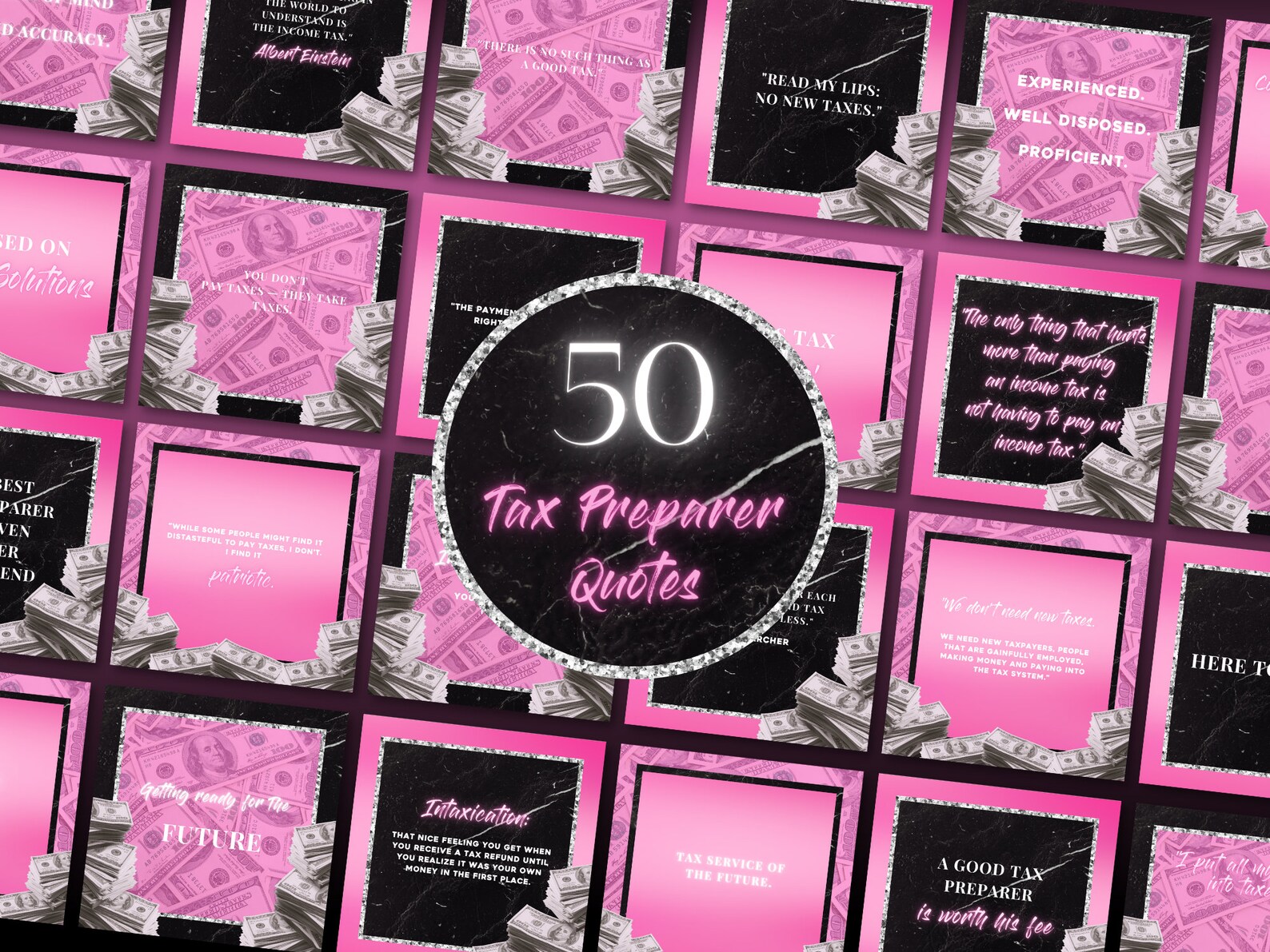 Tax Prep Quotes Bundle Template,50 Tax Preparation Accounting Quotes ...