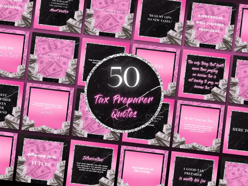 Tax Prep Quotes Bundle Template,50 Tax Preparation Accounting Quotes ...