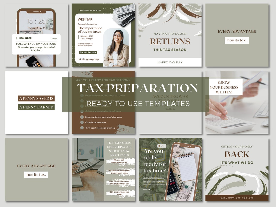Tax Preparer Instagram Templatestax Preparation Accounting - Etsy