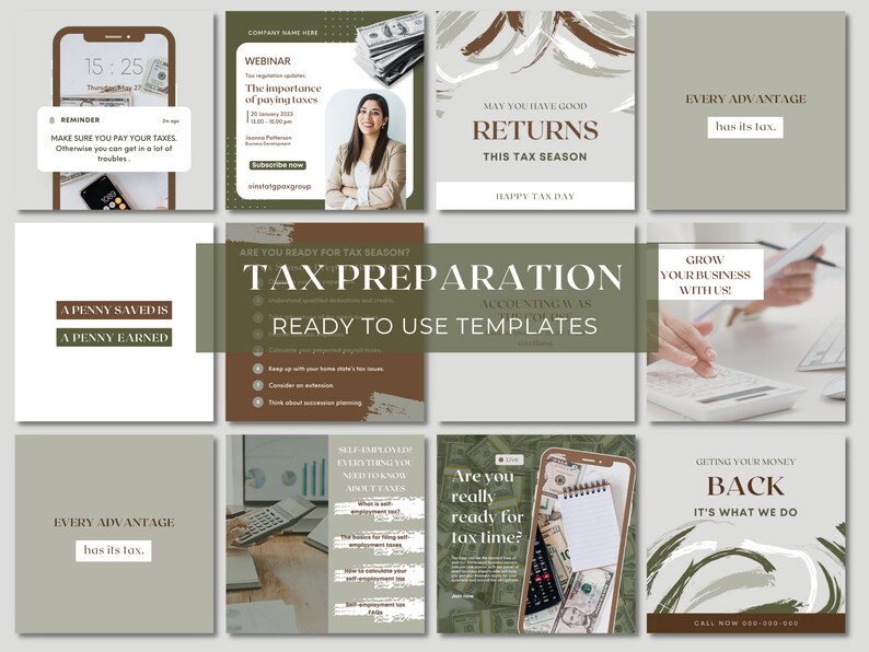 Tax Preparer Instagram Templatestax Preparation Accounting - Etsy