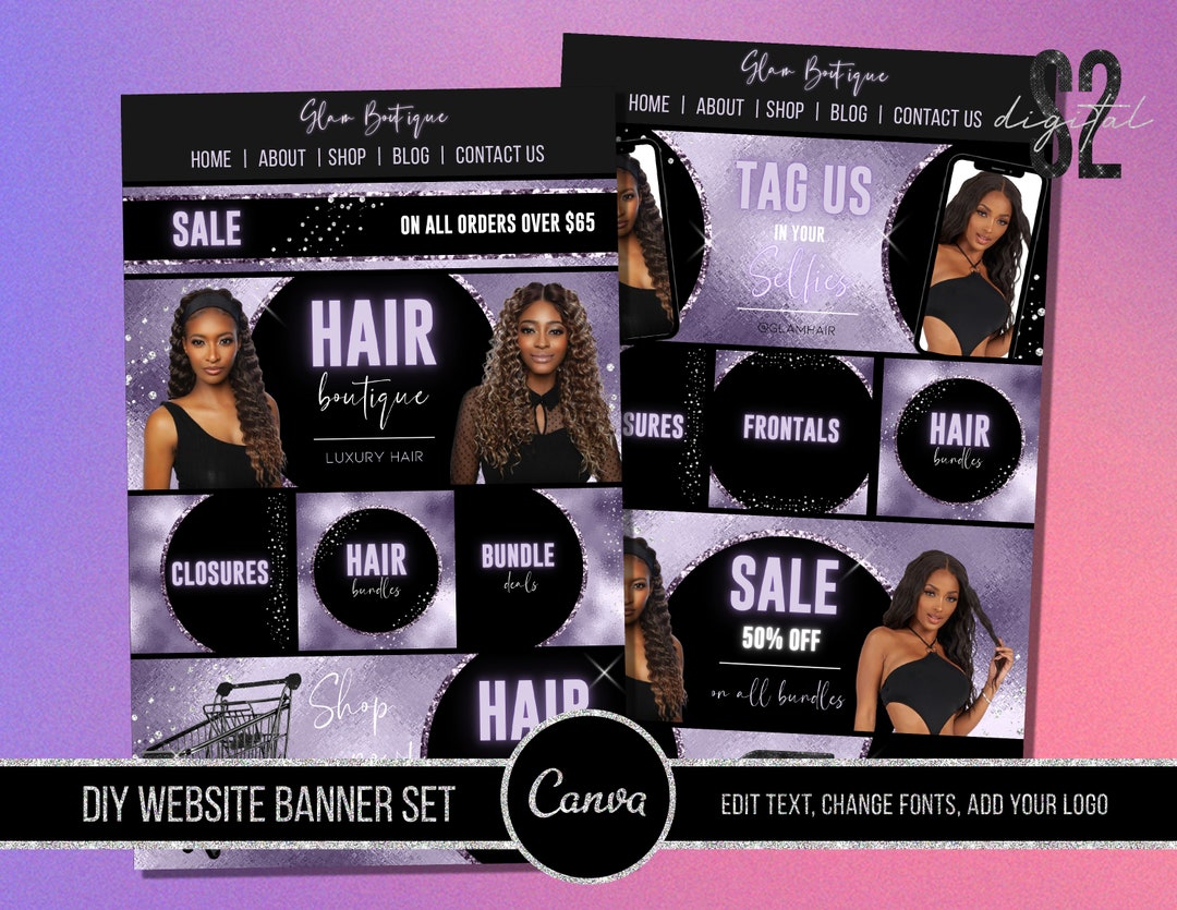 DIY Web Banners Set, Website Banner, Shopify Banners, Wix Banners ...