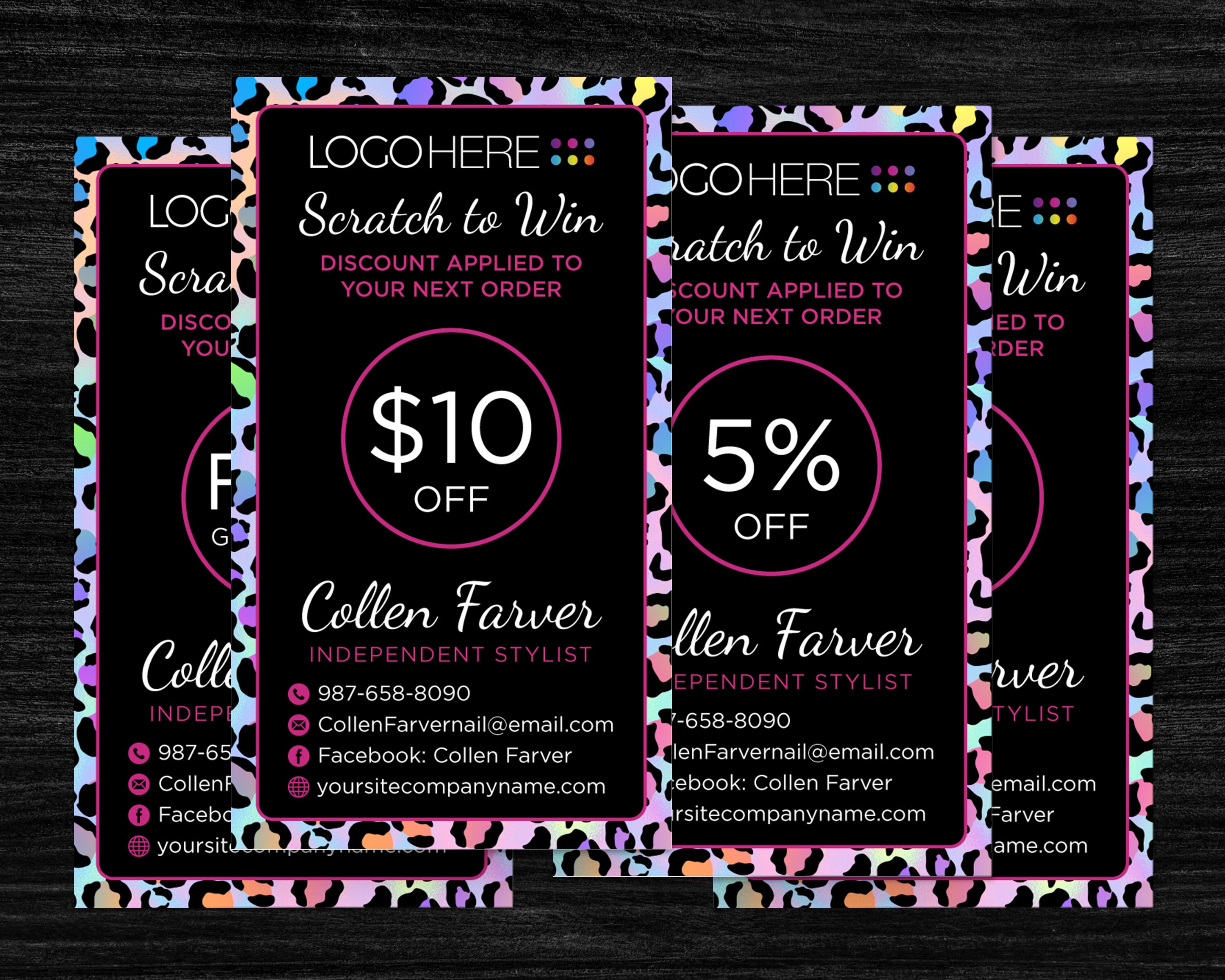 Scratch Off Cards Color Business Cards Loyalty Scratch | Etsy