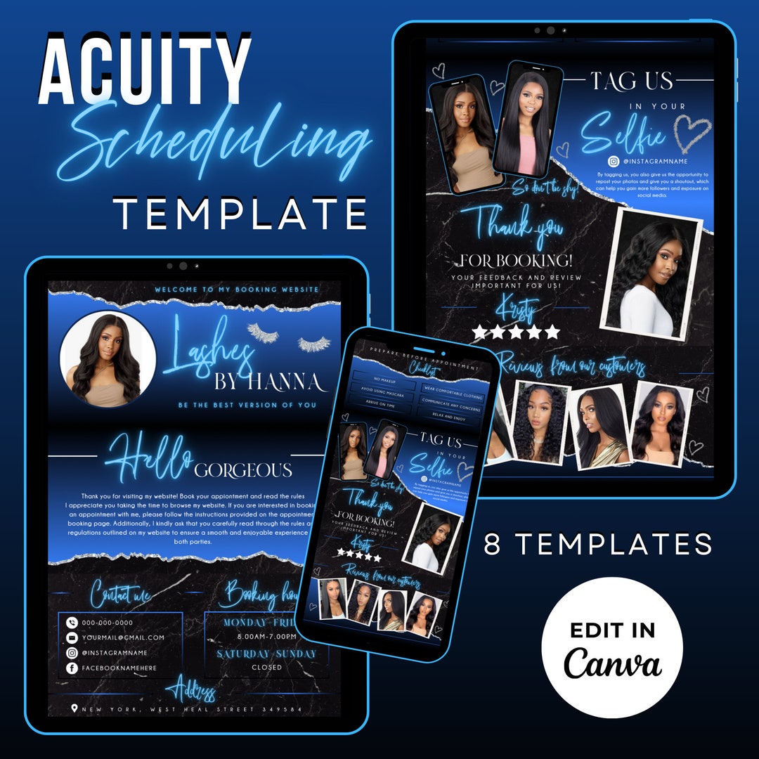 Acuity Scheduling Template, Lash Tech Branding Website Template,lash ...