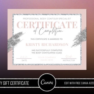 Certificate of Completion DIY Body Contouring Certificate - Etsy