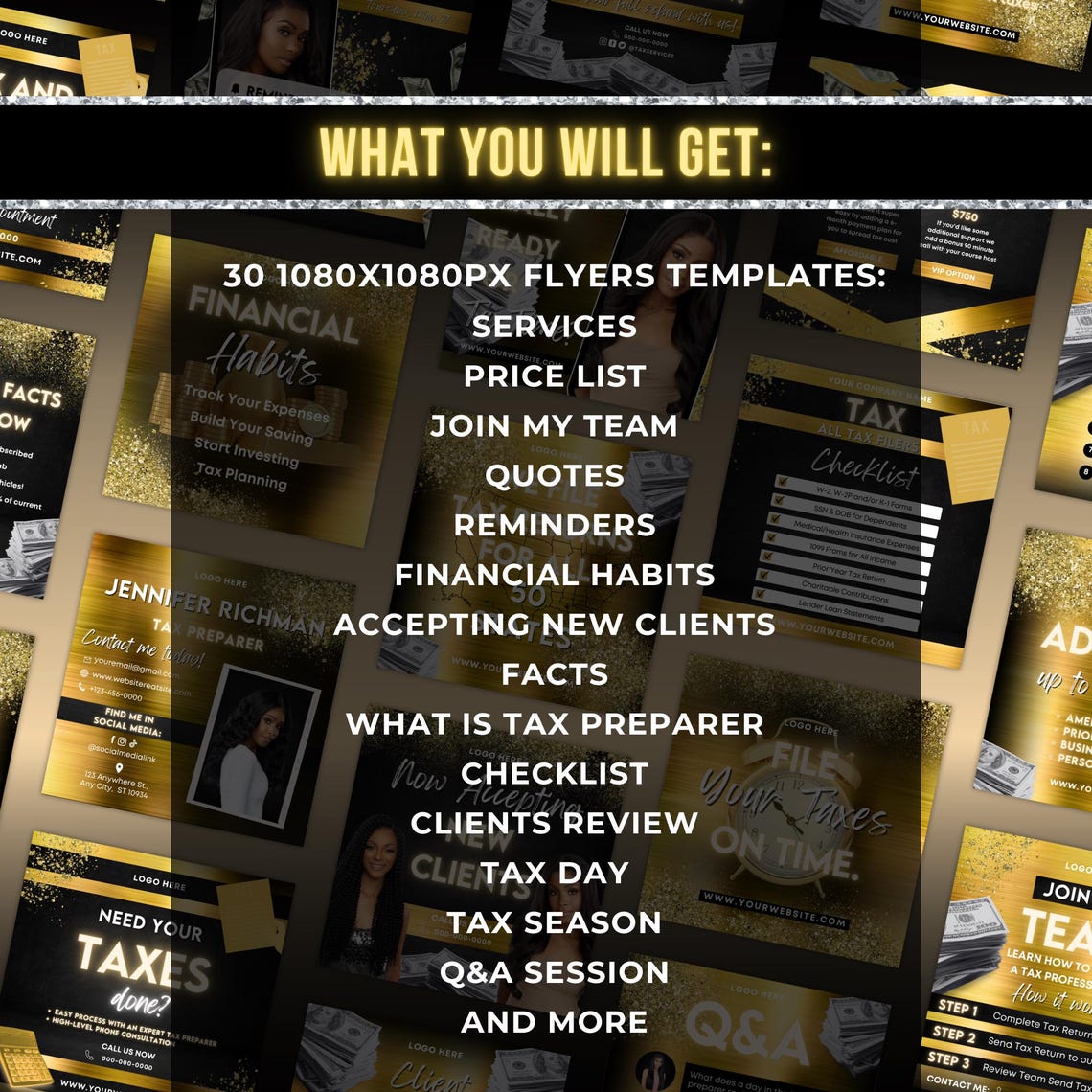 Tax Preparer Instagram Templates, Tax Preparation Accounting Posts ...