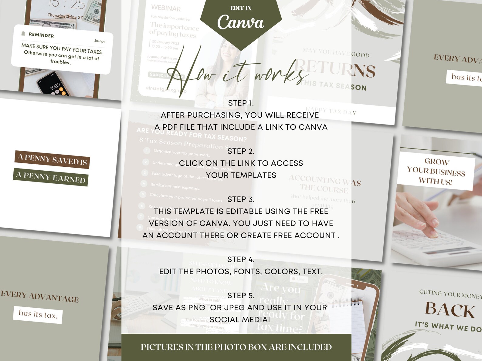 Tax Preparer Instagram Templatestax Preparation Accounting - Etsy