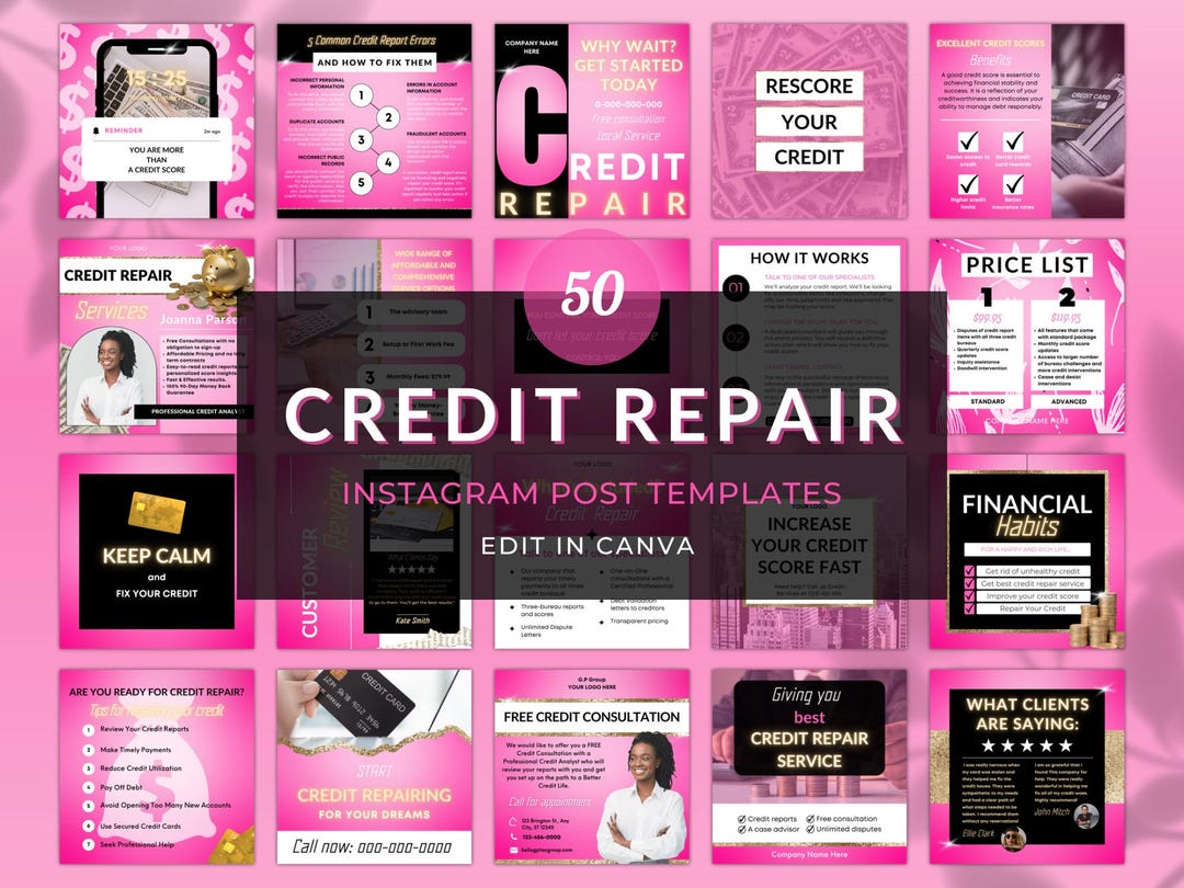 Credit Repair Templates, Credit Repair Instagram Posts,credit Repair ...