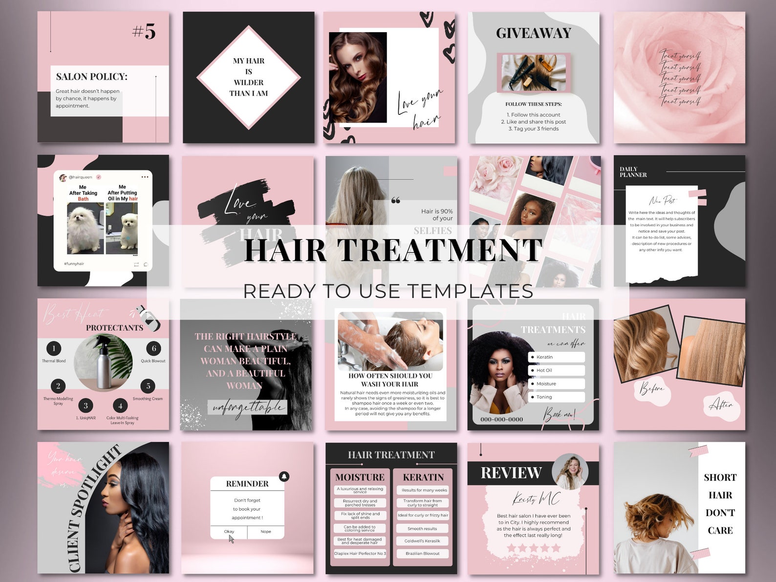 Hairstylist Instagram Templates Bundle Haidresser Posts Hair - Etsy