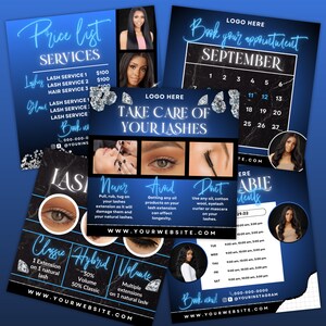 Lash Tech Instagram Post Template, Lash Artist Social Media Post, Blue ...