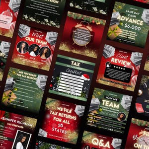 Christmas Tax Prep Instagram Templates: Accounting Posts Bundle ...