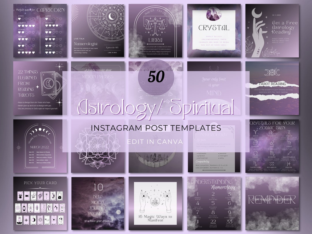Astrology Instagram Post Templates, Spiritual Instagram Posts ...