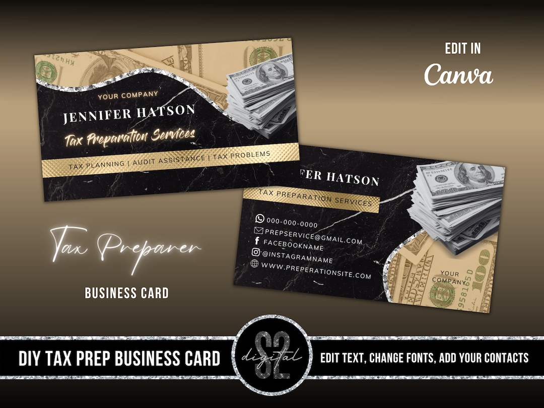 DIY Tax Preparer Business Card, Tax Preparation Business Card Template ...