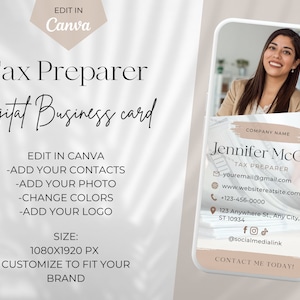 Tax Preparer Digital Business Card & Standard Business Card Bundle, Tax ...