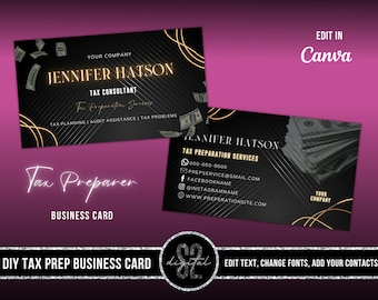 DIY Tax Preparer Business Card, Tax Preparation Business Card Template ...