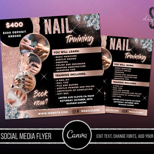 DIY Nail Training Flyer Nail Training Social Media Flyer - Etsy
