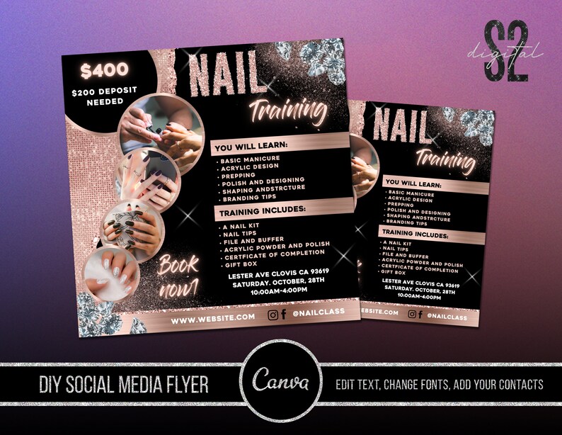 DIY Nail Training Flyer Nail Training Social Media Flyer - Etsy