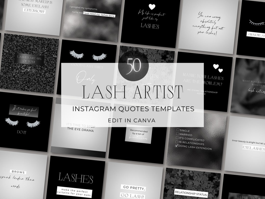 Lash Artist Instagram Quotes Templates, Lash Tech Quotes, Lash Social ...