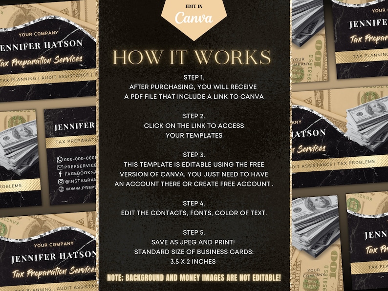 DIY Tax Preparer Business Card, Tax Preparation Business Card Template ...