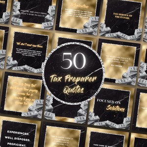 Tax Prep Quotes Bundle Template, Gold Blacktax Preparation Accounting ...