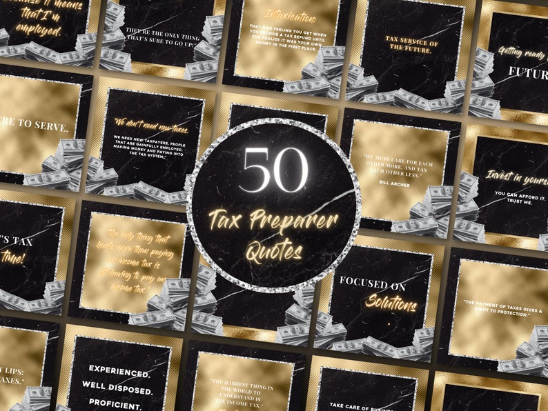 Tax Prep Quotes Bundle Template, Gold Blacktax Preparation Accounting ...