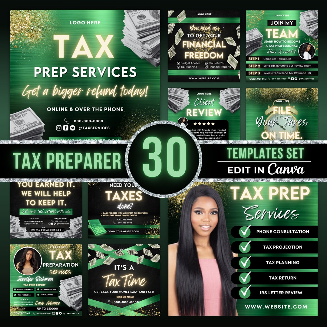 DIY Tax Preparer Instagram Templates,tax Preparation Accounting Posts ...