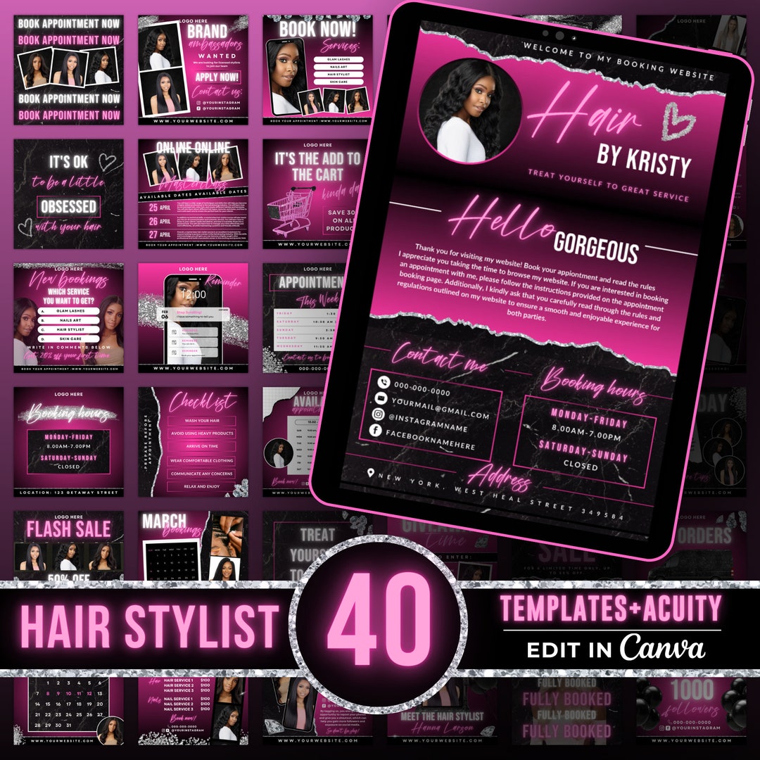 Hair Stylist Instagram Post Templates, Hair Acuity Scheduling Website ... Hair Stylist Instagram Post Templates, Hair Acuity Scheduling Website ...