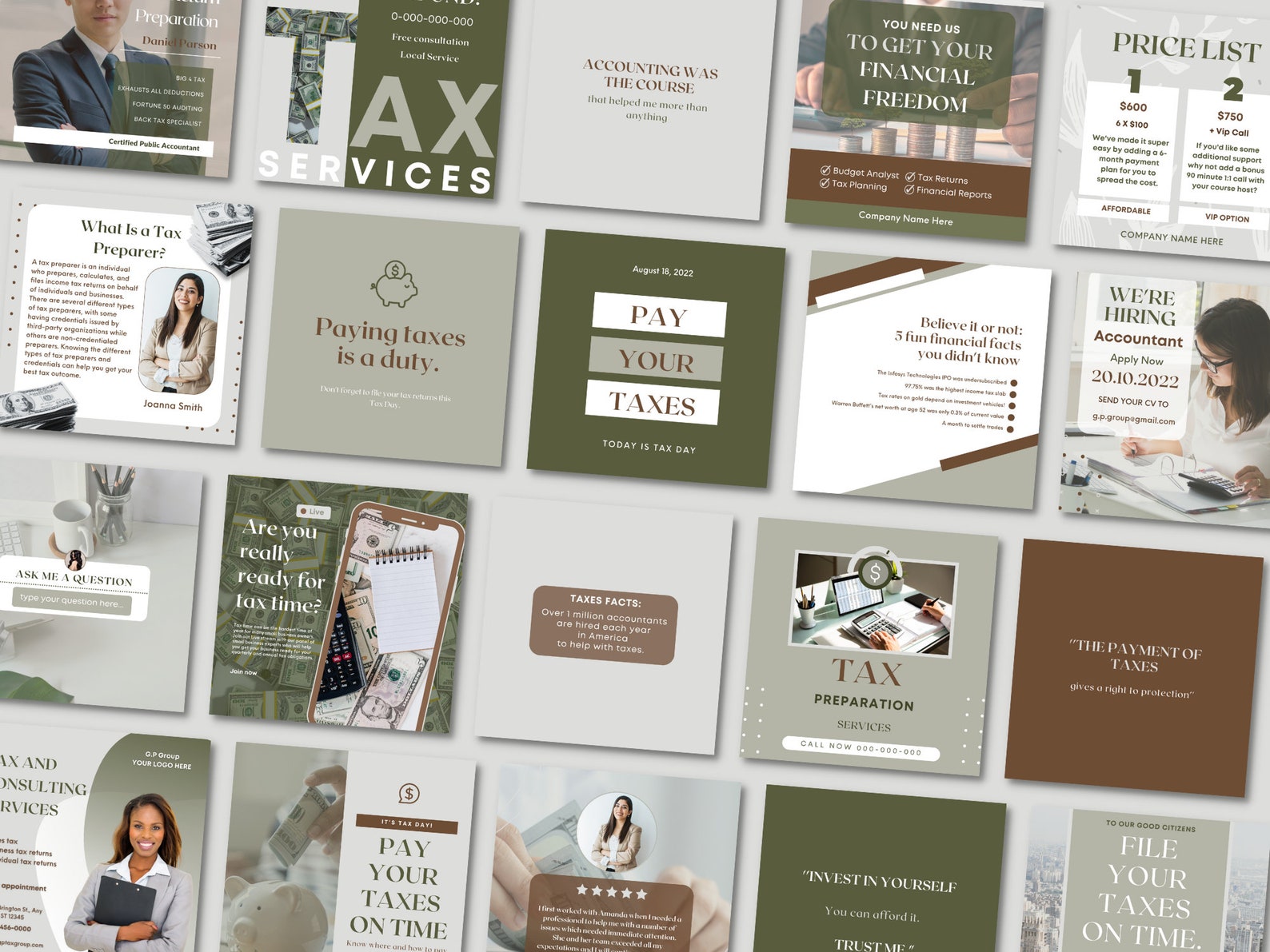 Tax Preparer Instagram Templatestax Preparation Accounting - Etsy