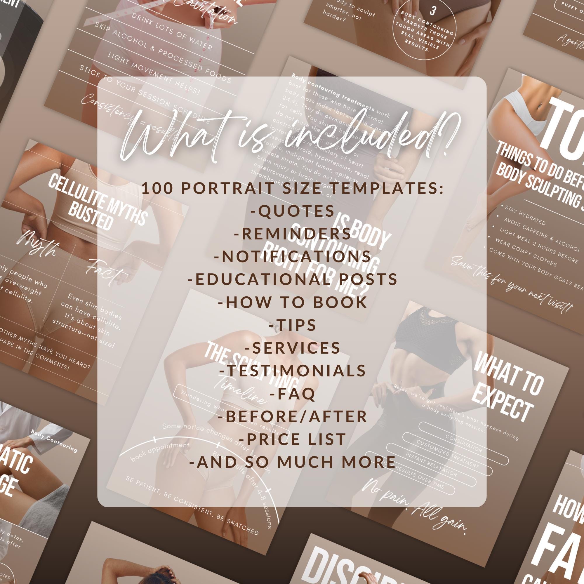 Body Sculpting Instagram Post Templates, Body Contouring Social Media ...