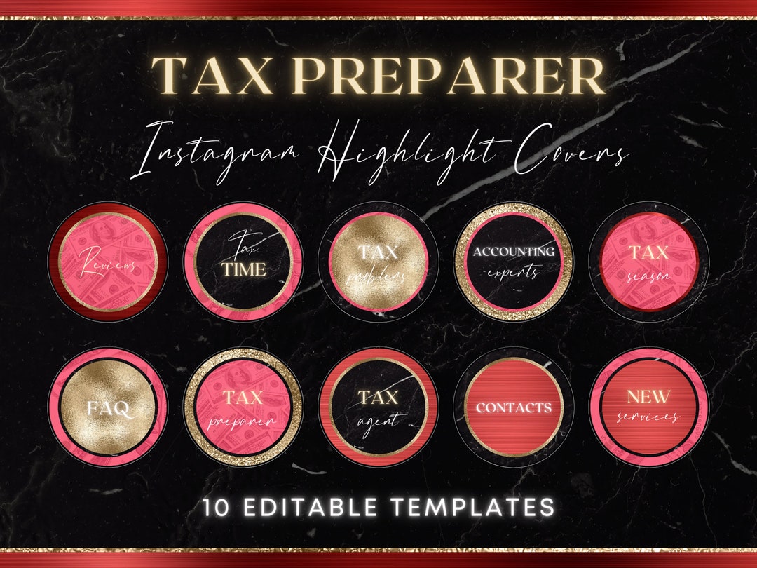 Tax Preparer Instagram Highlight Covers,tax Prep Highlight Covers, Tax ...