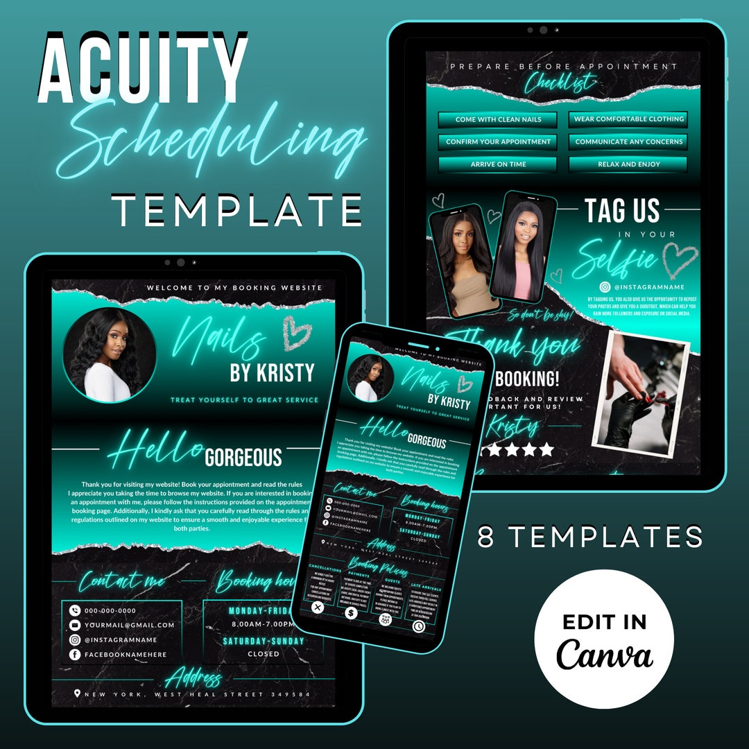 Acuity Scheduling Template, Nail Tech Website Template,nail Branding ...