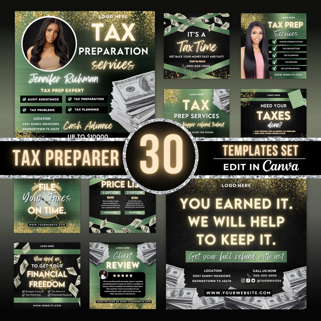 Tax Prep Bundle,tax Preparer Instagram Templates,tax Preparation ...