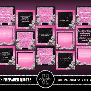 Tax Prep Quotes Bundle Template,50 Tax Preparation Accounting Quotes ...