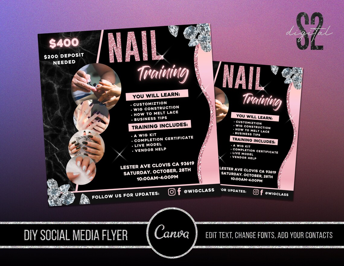 DIY Nail Training Flyer Nail Training Social Media Flyer - Etsy