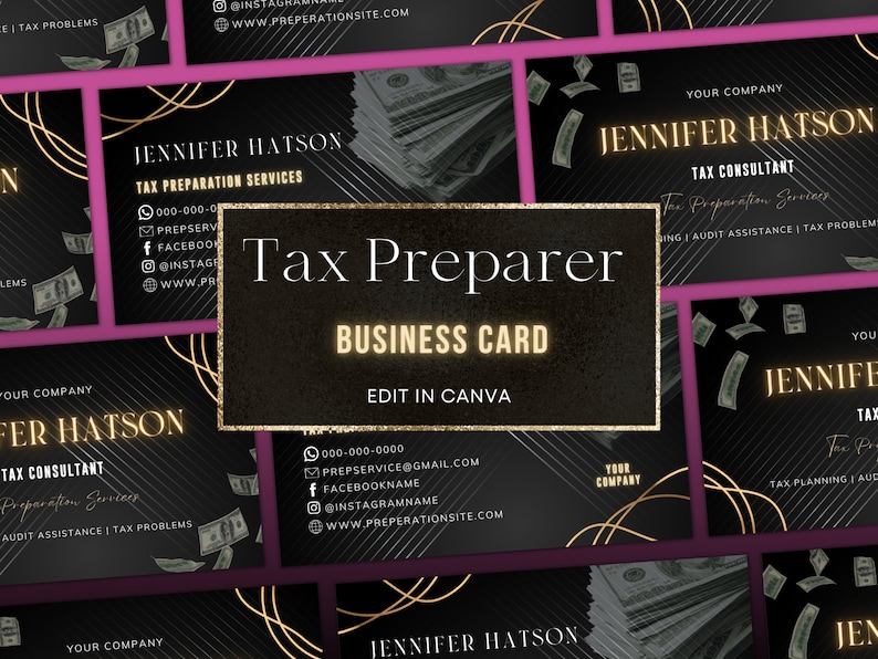 DIY Tax Preparer Business Card Tax Preparation Business Card - Etsy