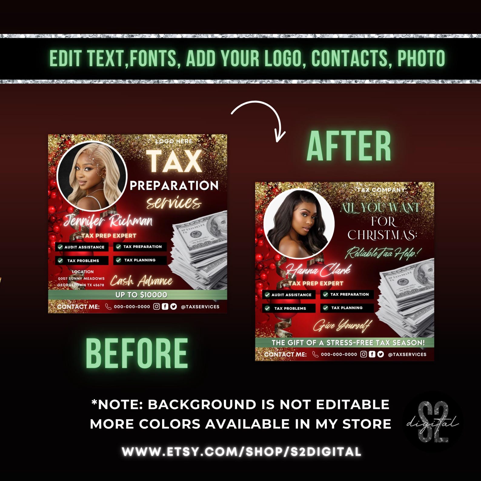 Christmas Tax Prep Instagram Templates: Accounting Posts Bundle ...