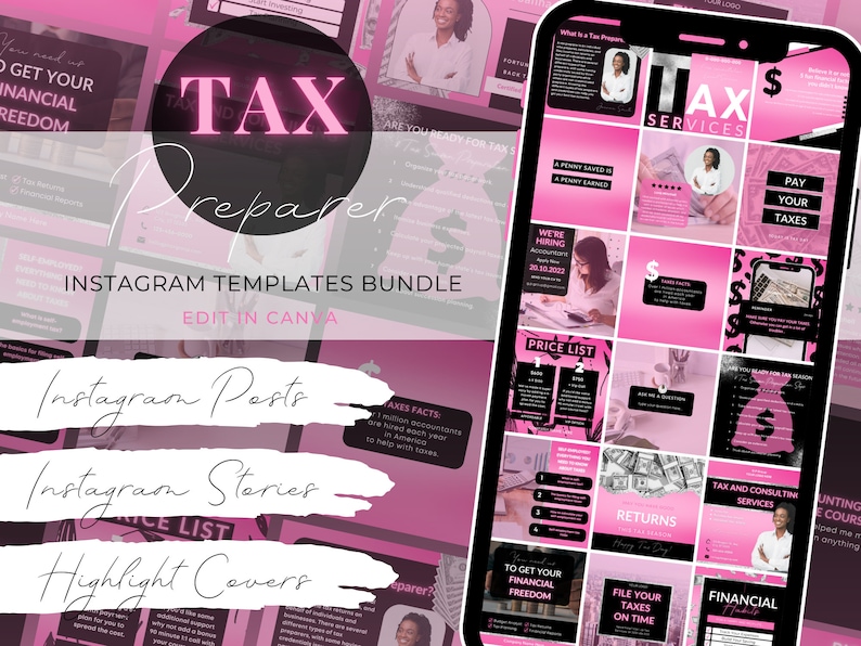 Tax Preparer Big Instagram Templates Bundle,tax Preparation Accounting ...