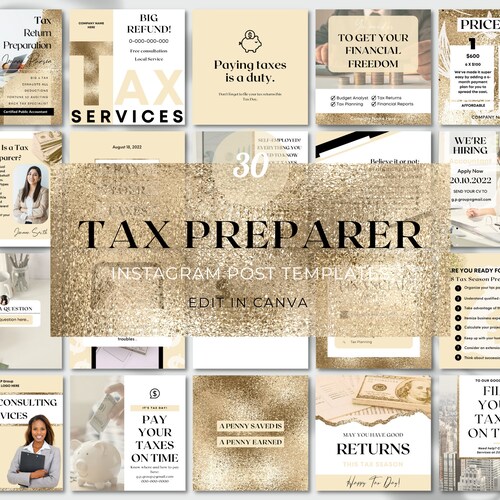 Tax Preparer Instagram Templatestax Preparation Accounting - Etsy