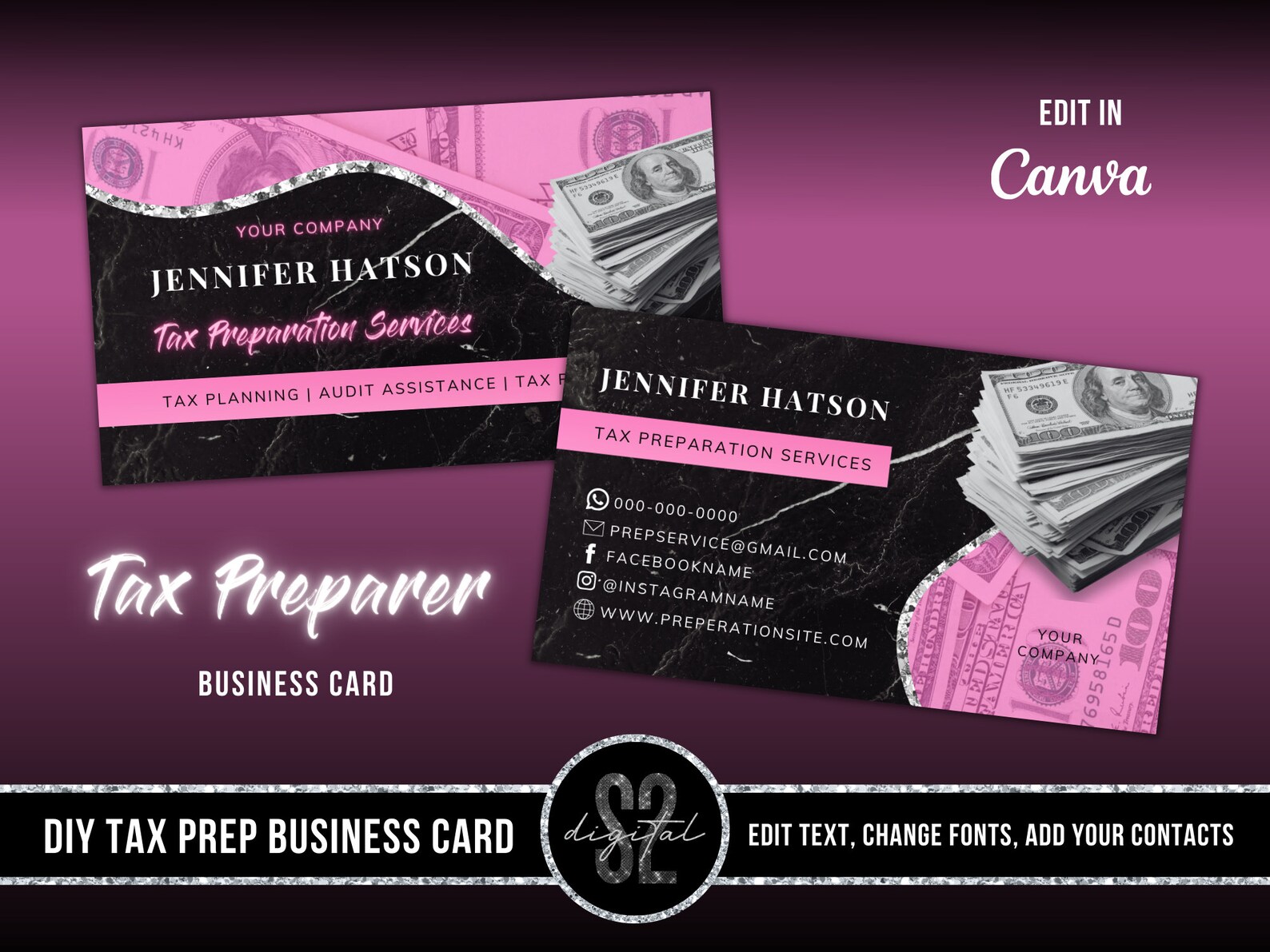DIY Tax Preparer Business Card, Tax Preparation Business Card Template ...