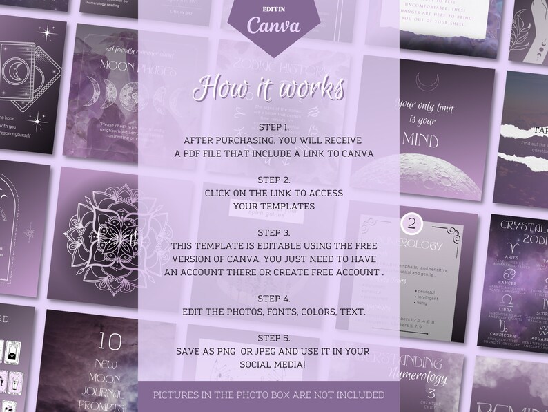 Astrology Instagram Post Templates Spiritual Instagram Posts - Etsy